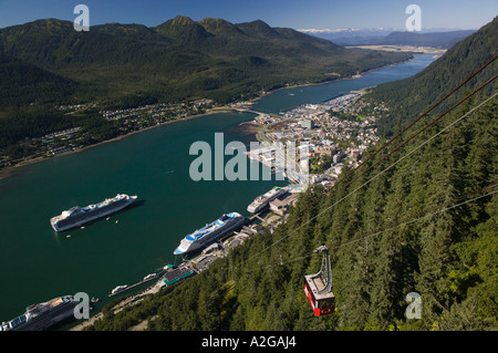 Town & Harbor View with Mt. Roberts Tram. Daytime. Juneau. Southeast ...