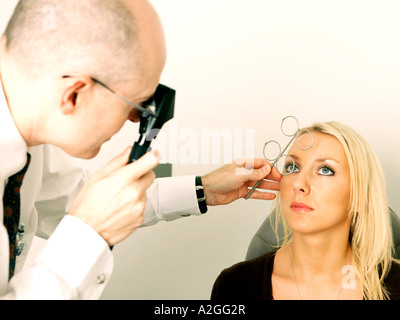 Eye Test Models Released Stock Photo - Alamy