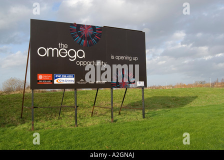 Sign for the proposed Omega development on a Brownfield site in ...