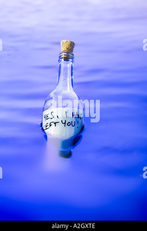 message in a floating bottle saying 'help' Stock Photo - Alamy