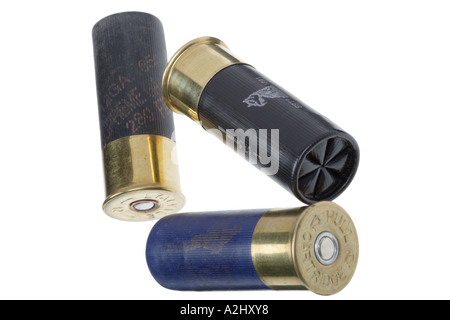 12 bore Shotgun cartridge by Hull Shot in plastic and brass casing ...
