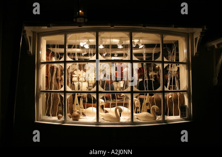 Shop window during the Dunster Candlelight festival Stock Photo - Alamy