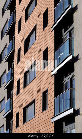 Newly constructed modern flats on the seafront development near ...