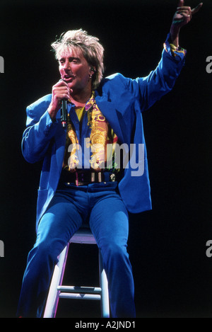 Rod Stewart performing on stage at the Odeon in Birmingham 30th Stock ...