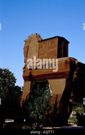 Turkey, Troy. Modern day recreation of the famous wooden Trojan Horse ...