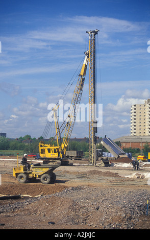Piling construction for new Tesco Cardiff Bay Wales UK Stock Photo - Alamy