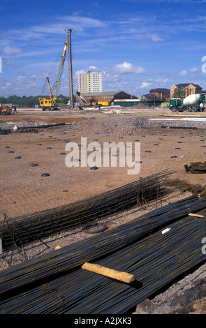 Piling construction for new Tesco Cardiff Bay Wales UK Stock Photo - Alamy