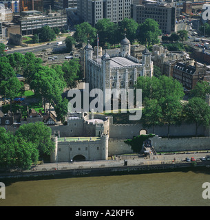 Air view of the gate in the stone wall of the medieval city. Tarragona ...