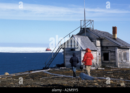 Asia, Russia, Soviet Arctic, Henrietta Island. Research base Stock ...