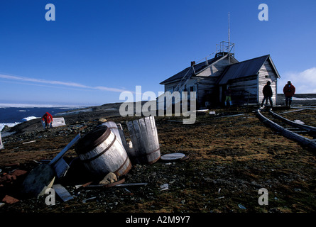 Asia, Russia, Soviet Arctic, Henrietta Island. Research base Stock ...