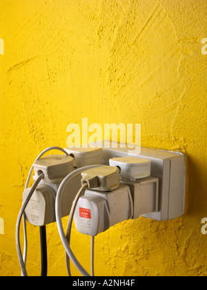 A dangerously overloaded electrical socket Stock Photo - Alamy