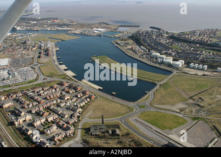 Aerial Barry Waterfront and Docks Vale of Glamorgan South Wales Stock ...
