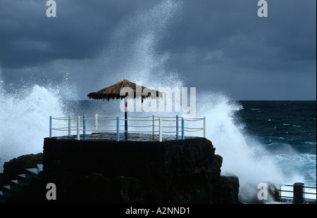 Heavy surging billows floating over a public bath near San Andres at La ...