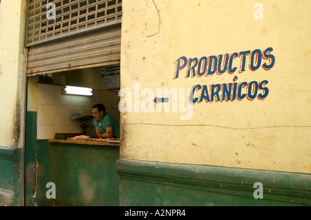 Productos Carnicos state owned butcher colourful yellow and green ...