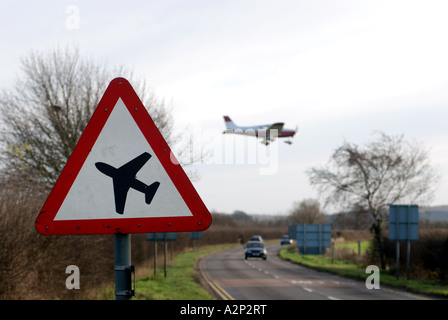 Low flying aircraft sign Stock Photo - Alamy