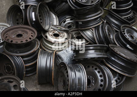 Scrap metal, rims Stock Photo - Alamy
