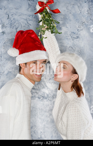 Under the Mistletoe Stock Photo - Alamy