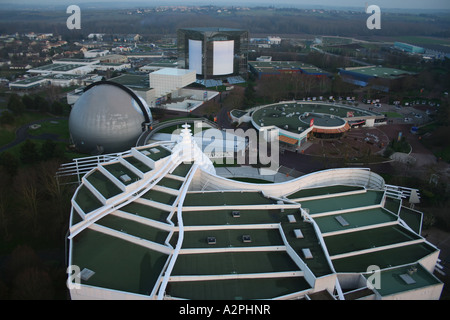 Aerial view of Futuroscope from the Gyrotour, showing the Kinemax and ...