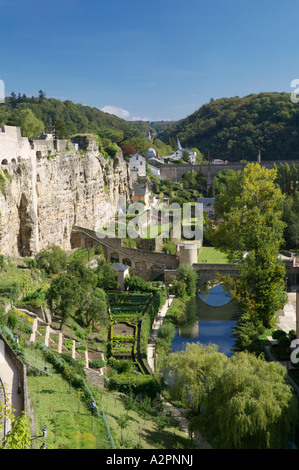 The Bock Casemates above the River Alzette and St John s Church in the ...