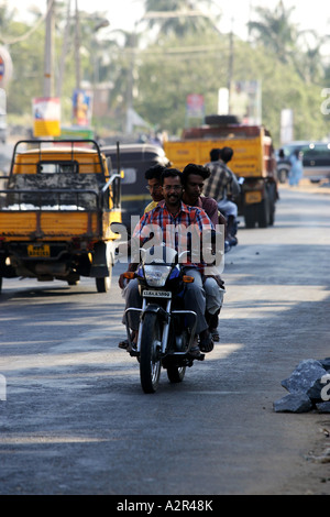Local Indian Men on Motorbike in Delhi India Stock Photo - Alamy