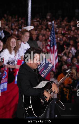 bruce springsteen and senator john kerry address supporters at a ...