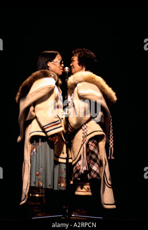 Two Female Eskimo Inuit Throat Singers from Arctic Canada performing on ...