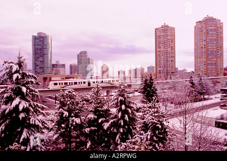 Skytrain and High Rises at Metrotown in Summer in the City of Burnaby ...