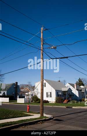 Telephone poles and cables North Brunswick New Jersey USA Stock Photo ...