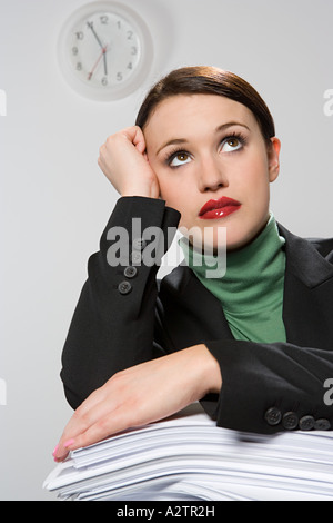 young woman bored out of her mind Stock Photo - Alamy