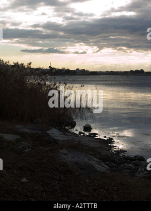 Sunset on Lago Patria, Giugliano, Naples, Italy Stock Photo - Alamy