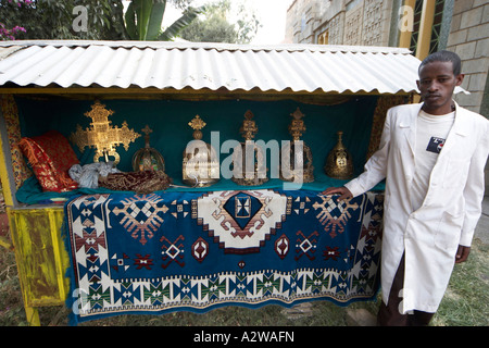 Crowns of former Ethiopian rulers and Emperors tiny steel box museum St ...