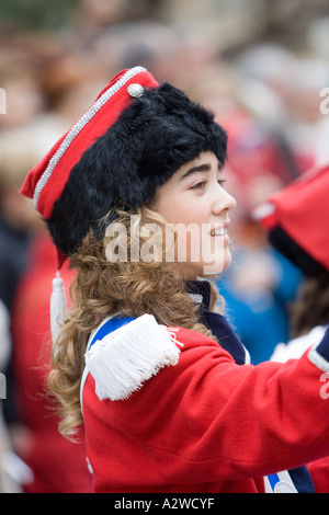 Young Basque woman holding a banner, La Tamborrada, Donostia San ...