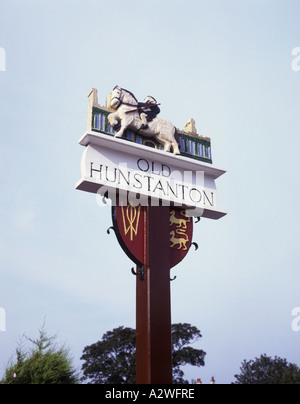 Hunstanton town sign Hunstanton North Norfolk coastal town England UK ...