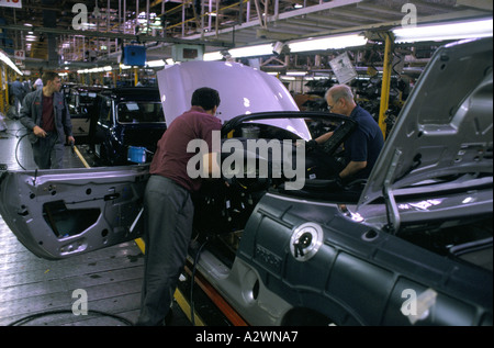 Production line workers at Rover Longbridge car plant Birmingham 1999 ...