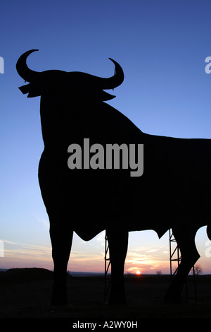 Large billboard with the silhouette of a bull, "Toro de Osborne", on ...