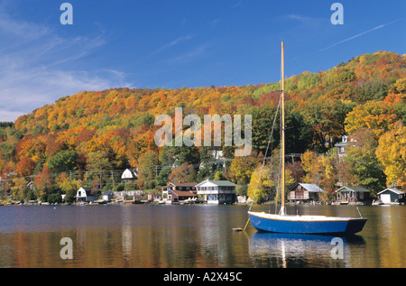 Village of North Hatley Eastern Townships Quebec canada Stock Photo ...