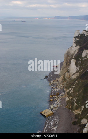 Pollution on Branscombe Beach Devon wrecked shipping containers from ...