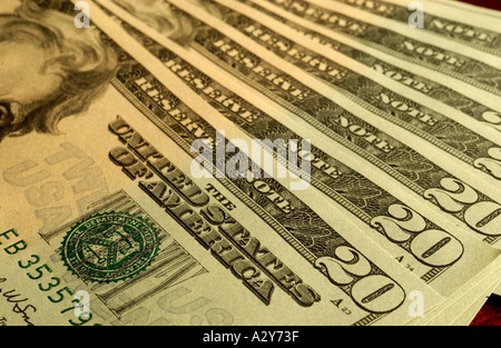 An array of 20 twenty dollar bills Stock Photo - Alamy