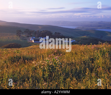 View of the historic Pierce Point Ranch covers in fog at sunrise in ...