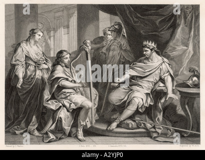 King David playing the harp Stock Photo - Alamy