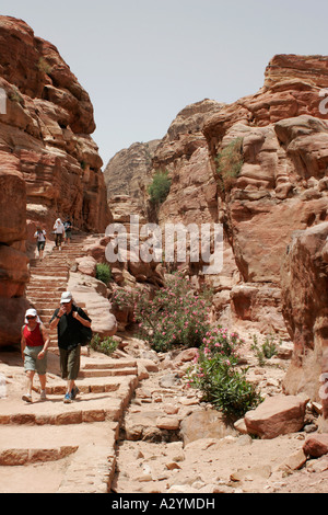 Mountain path to the El Deir Monastery, Petra, Jordan, Middle East ...