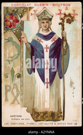 Hugh Capet, King of the Franks, Capetian dynasty, c.941–996. He wears a ...