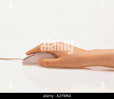 A right hand grabbing a mouse viewed from the front Stock Photo - Alamy