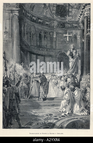 Otto I, Holy Roman Emperor with his wife Edith Stock Photo - Alamy