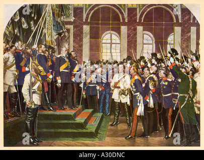 The proclamation of William I as German Emperor in the Hall of Mirrors ...