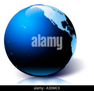 Globe with view of Pacific Ocean Stock Photo - Alamy