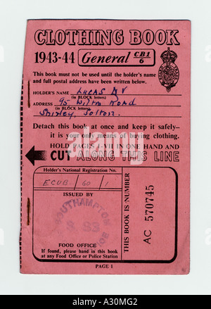 World war two rationing clothing book 1943 to 1944: EDITORIAL ONLY ...