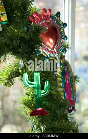 Mexican tin tree Christmas decorations Stock Photo - Alamy