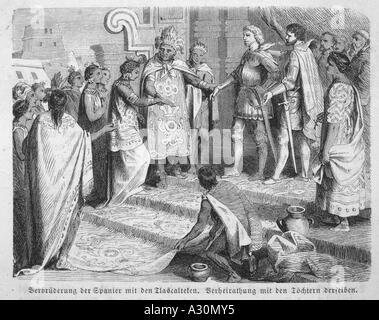 Cortes makes an alliance with the Tlaxcalans (enemies of the Aztecs ...