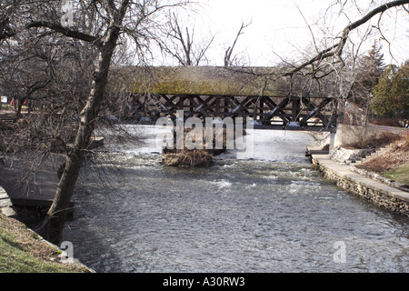 Naperville Riverwalk on the DuPage River in Naperville, IL USA Stock ...